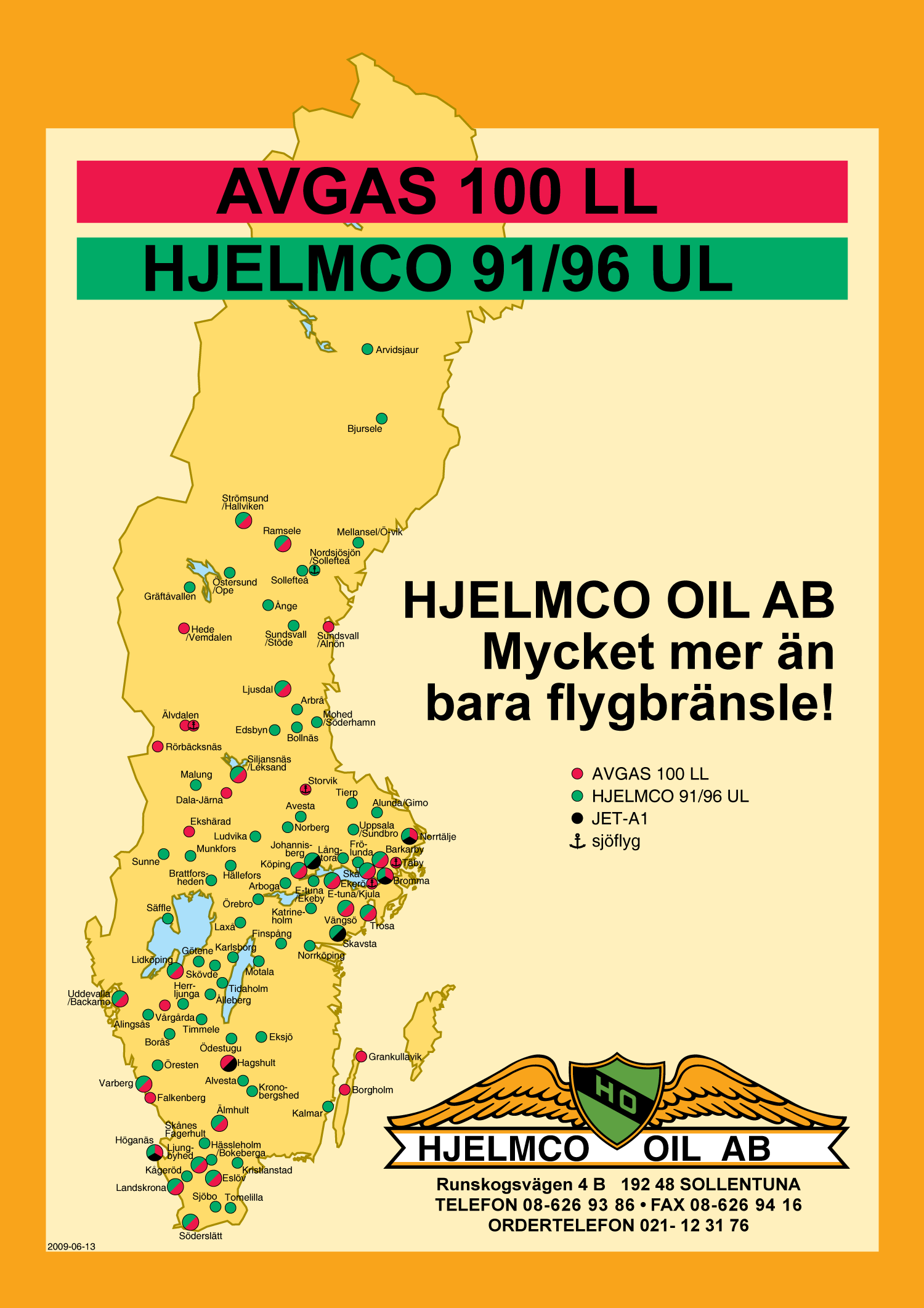 Hjelmco Oil - producer aviation gasoline AVGAS leaded and unleaded.